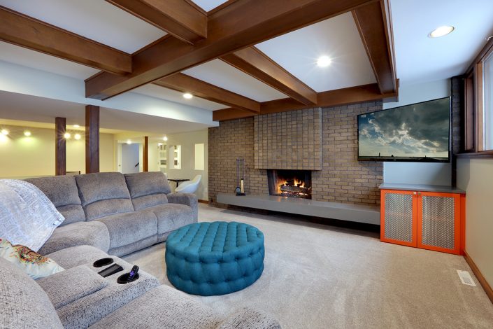 Mid-Century Modern Basement Remodel - Morris Builders, Inc.