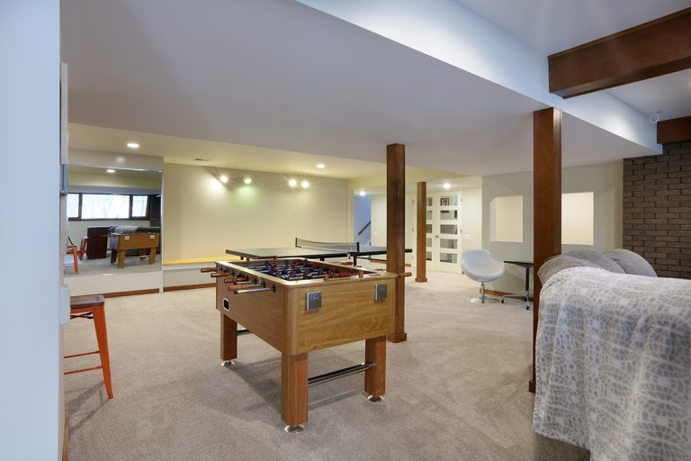 Mid-Century Modern Basement Remodel - Morris Builders, Inc.
